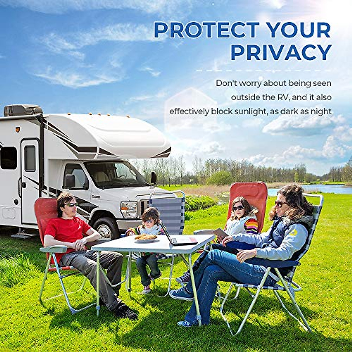 BougeRV RV Windshield Window Snow Cover for Class C Ford E450 1997-2023 Motorhome Windshield Cover Snow Cover for RV Front Window Sunshade Cover RV Accessories 4 Layers with Mirror Cutouts Silver