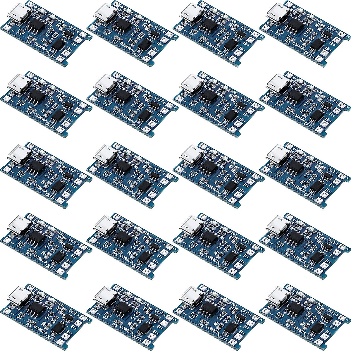 Mudder 20 Pieces Charging Module Battery Charging Board with Battery Protection BMS 5V Micro USB 1A 186 50 Charge Module