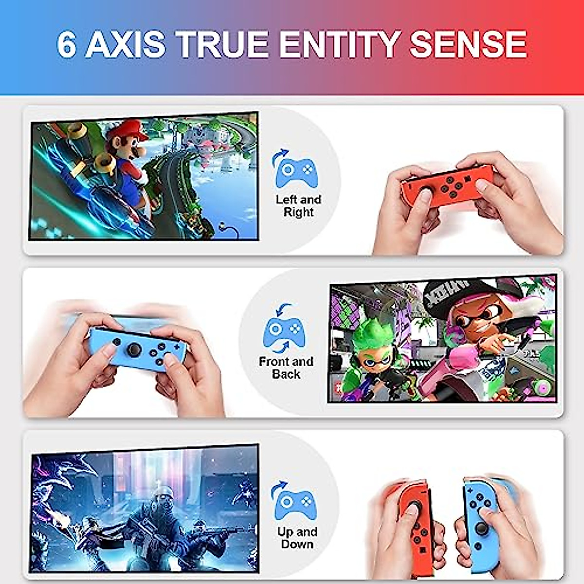 DILITT Joypad Controllers for Nintendo Switch,Left Right Joypad Replacement for Switch/Lite/OLED,Switch Controllers Joypad Supports Screenshot/Wake-up Function/Motion Control（PS）