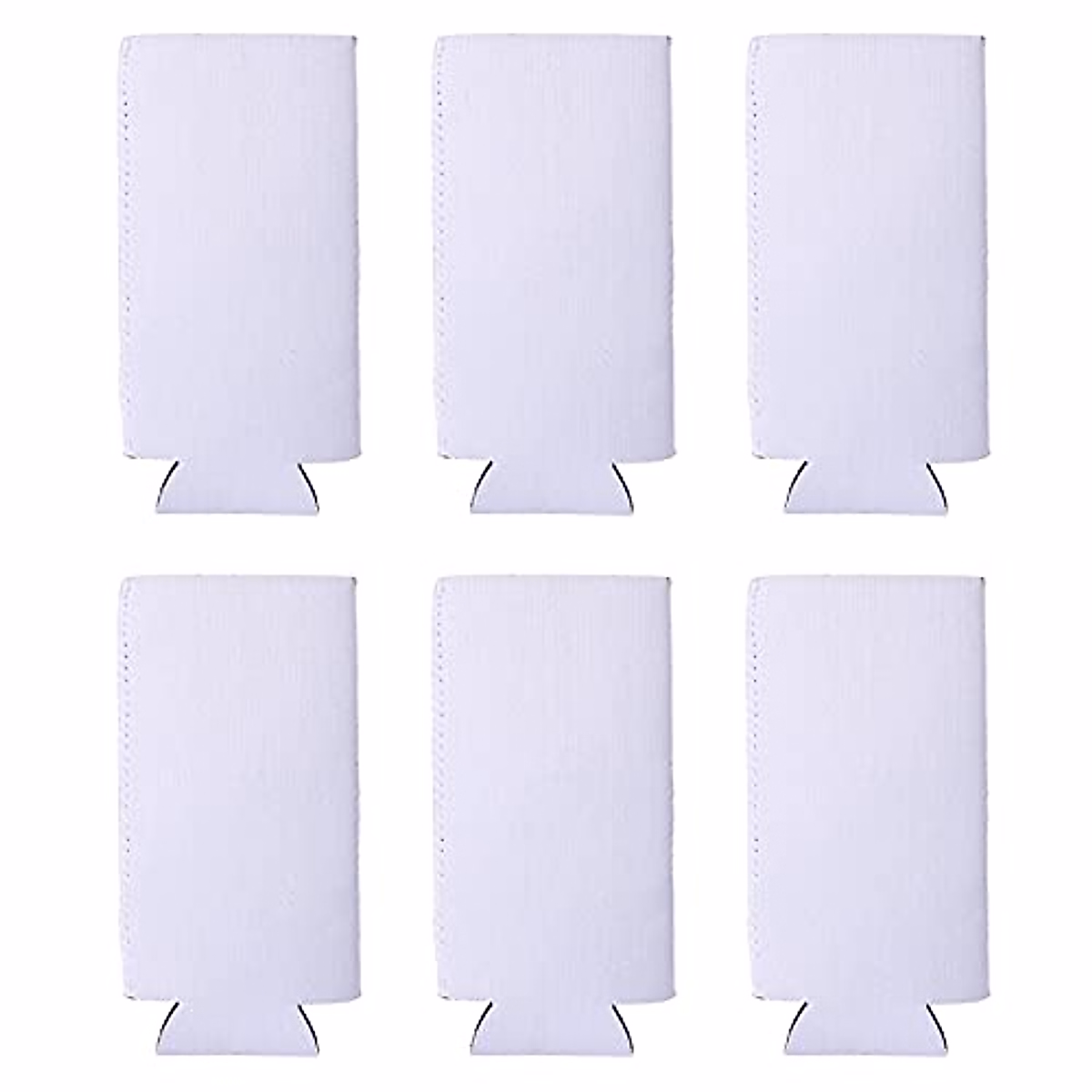 Sublimation Blanks Slim Beer Can Sleeves, 6pcs Neoprene Personalized Sublimation Can Cooler Covers Foldable Insulators Beer Holders Fit for 12oz Slim Drink Beer Cans