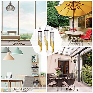 6 Pieces Wind Chimes 28 Inch Deep Tone Wind Chimes with 6 Aluminum Tubes Memorial Wind Chimes Outdoors Soothing Melody Wind Chimes Rustic Wind Chimes for Farmhouse Garden Patio Home Decor (Gold)