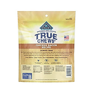 Blue Buffalo True Chews Premium Natural Dog Treats, Chicken and Bacon 12 oz bag