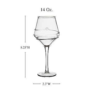 Juliska Amalia Acrylic Wine Glass, Acrylic Glass - Unbreakable, Clear Acrylic, Embossed Drinking Glass