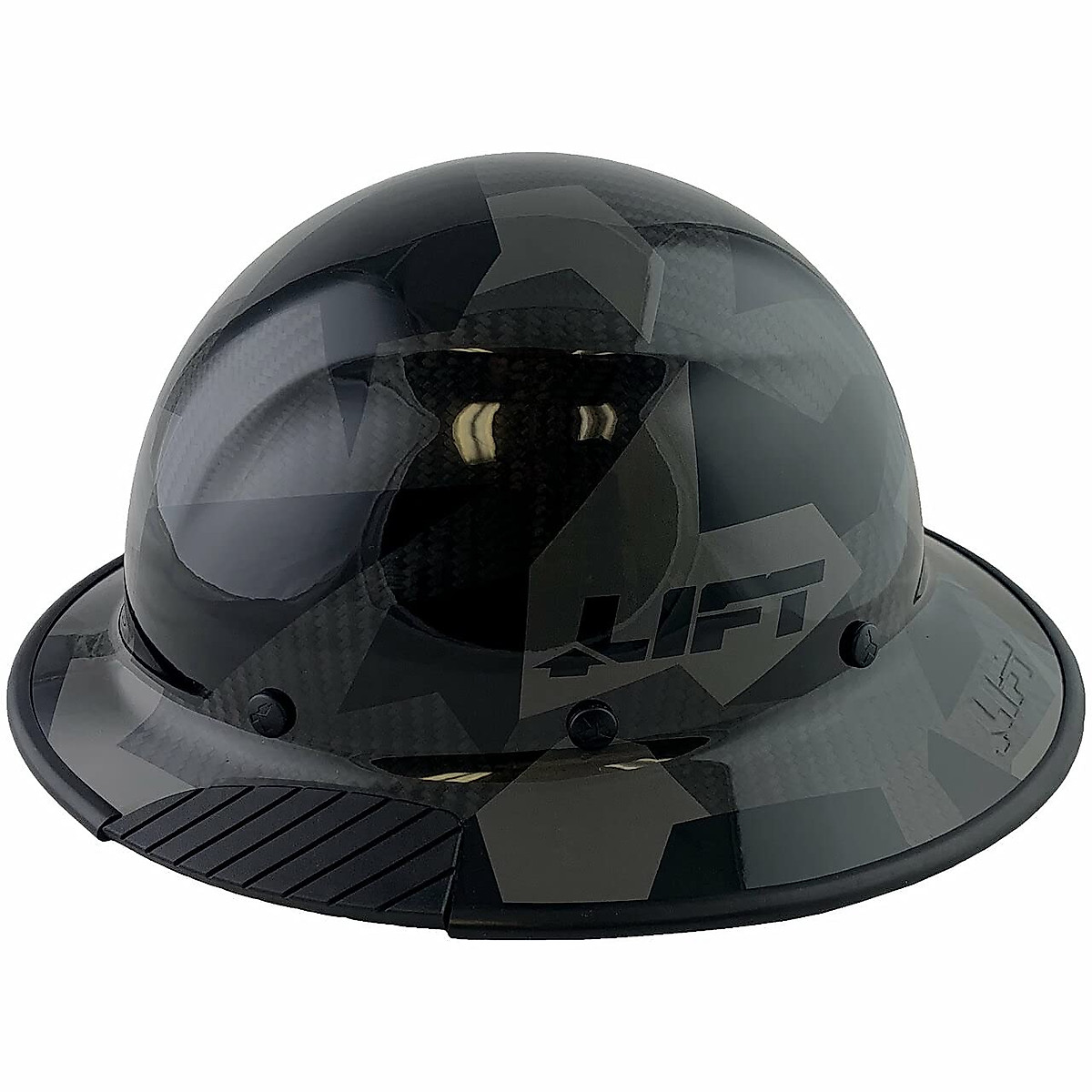 Texas America Safety Company Actual Carbon Fiber Material Hard Hat with Hard Hat Tote- Full Brim (Black Camo)