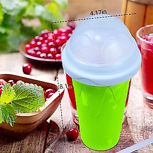 Slushie Cup Frozen Magic Cup Squeeze Cup slushy Maker Slushy Maker Cup DIY Homemade Smoothie Cups Travel Portable Double Layer Slushie Cup for Children and Family (R+G)