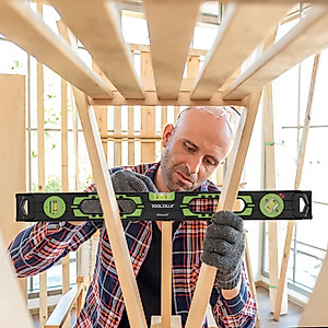 TOOLZILLA 24-inch Torpedo Level Magnetic Box - Professional Degree Measuring Tool, Spirit Level. Torpedo level for your DIY projects or construction sites.