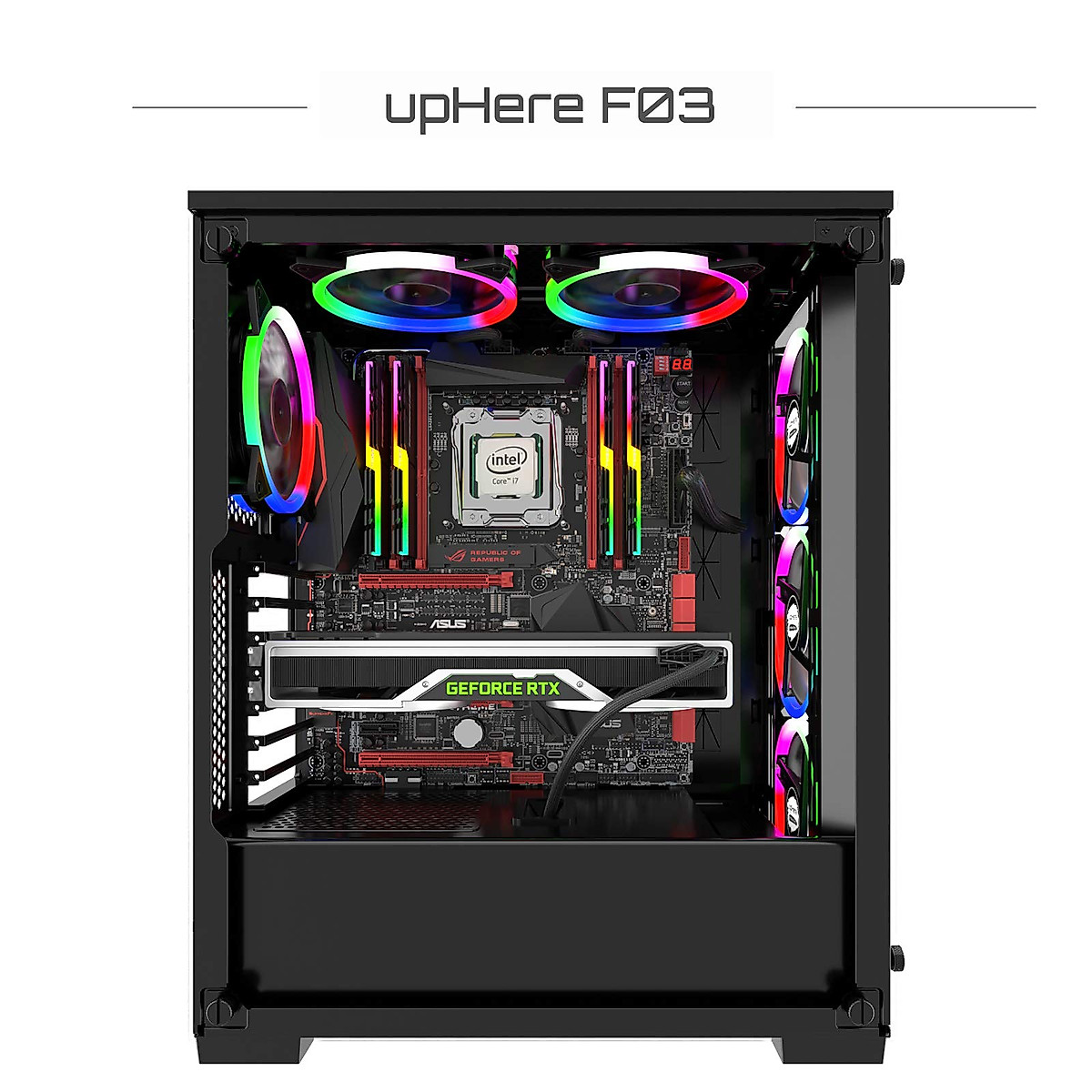 upHere 120mm LED Silent Fan for Computer Cases, CPU Coolers, and Radiators Ultra Quiet,Triple Pack Colorful Case Fan,F03