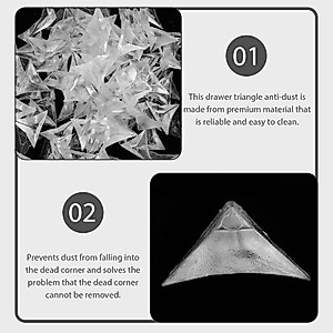 DOITOOL 300PCS Dust Corners for Stairs - Anti-Dirty Triangle Stair Dust Corners for Wooden Steps - Dust-Proof Stair Corner Dust Guards Corner Guards for Stairs Drawer Furniture Corner