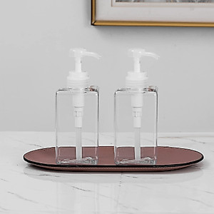 Pump Bottle, 15oz/450ml Refillable Plastic Empty Lotion Soap Dispenser Liquid Container for Shampoo or Body Wash, 2 Pack Clear