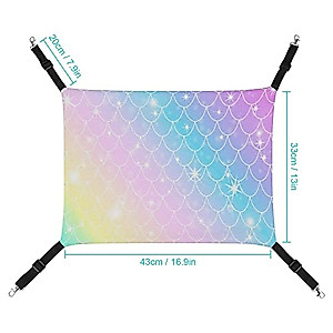 Gradient Star Fish Scales Pet Hammock Bed Guinea Pig Cage Hammock Small Animal Hanging Bed for Ferret, Chinchilla, Puppy and Other Small Animals