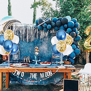 TONIFUL 4 Set Table Centerpiece Balloon Stand Kit Include Blue White Gold Confetti Balloons Prefect for New Year 2025, Birthday Table Decorations,Class of 2025 Graduation,Baby Shower,Party Decorations