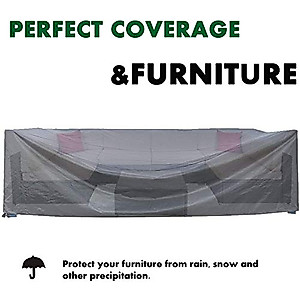 Patio Furniture Set Cover Outdoor Sectional Sofa Set Covers Waterproof Outdoor Dining Table Chair Set Cover Heavy Duty 128" L x 83" W x 28" H