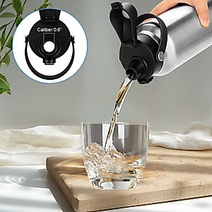 BIJISI Auto Spout Lid for YETI Rambler Bottles, Fits 18/26/36/64 oz Bottles, Chug Replacement Lid Cap with Push-Button Lid and Flexible Handle
