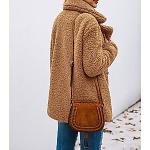 PRETTYGARDEN Women's Fashion Winter Coat Sherpa Fleece Faux Fur Shearling Oversized Trendy Jackets Warm Outerwear (Style Two Camel,Small)