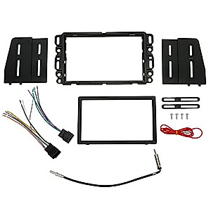 ECOTRIC Double Din Dash Installation Kit Compatible with 2006-2014 Buick Chevrolet GMC Pontiac Saturn Car Radio Stereo Dash Bezel Wire Harness Antenna Replacement for 95-3305