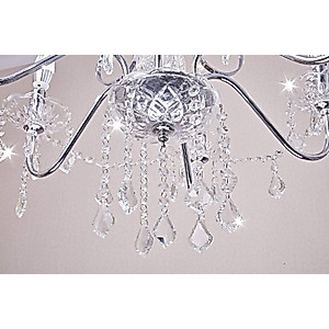Saint Mossi 6 Light Crystal Chandelier Light Fixture Modern Chandelier Crystal Lighting, Crystal Pendant Raindrop Chandelier for Dining Room,Bedroom,Living Room,H23 x D24