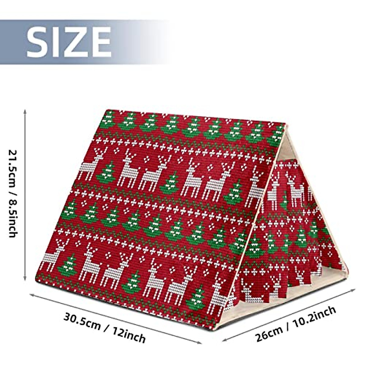 enheng Small Pet Hideout Red Christmas Knitting Pattern Hamster House Guinea Pig Playhouse for Dwarf Rabbits Hedgehogs Chinchillas