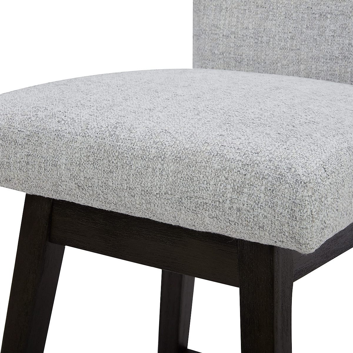 Watson & Whitely 360° Swivel Barstools Set of 2 for Kitchen Island, Easy to Clean Fabric Upholstered Counter Height Bar Stool with Back and Solid Wood Legs, 26" H Seat, White (Multi-Colored)