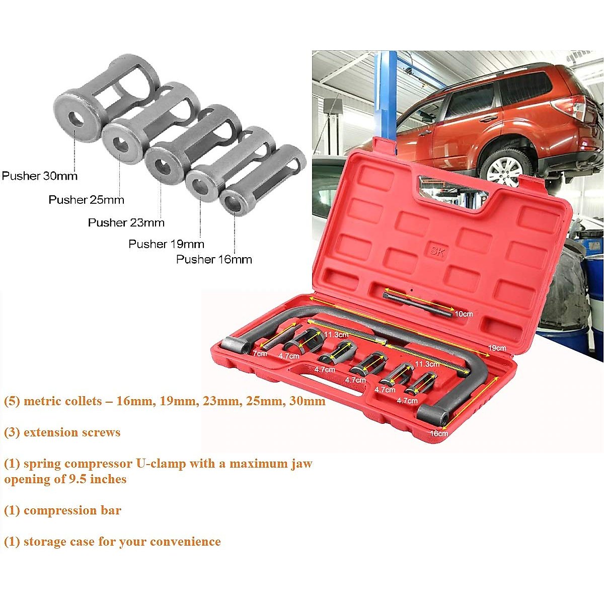 Valve Spring Compressor, Auto Compression Clamp Tool Service Kit for ATV, Car, Motorcycle,Small Engine Vehicle Equipment,Valve Spring Compressor ToolsAutomotive Tool C Clamp Service Set,10 Pcs