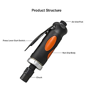 Die Grinder, Compact Pneumatic Straight Air Grinder 1/4 Inch Air Tools for Grinding, Cutting, Polishing, Welding Repair, Deburring
