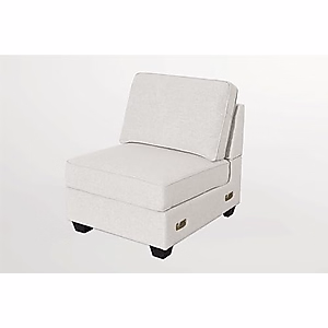 Legend Vansen Modular Pillows,Oversized Sectional Sofa Couches for Living Room,Apartments, L Shape with Ottoman-2, Cream