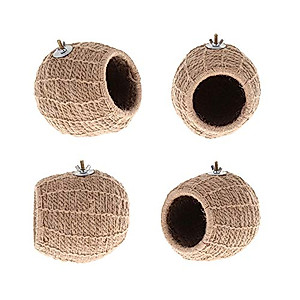 AIRUIFENG Bird Breeding Nest Cotton Rope Bed Toy for Parrot Budgie Parakeet Cockatiel Parakeet Conure Canary Finch Lovebird Small Medium Animal Cage Hatching Nesting Box (Hemp)