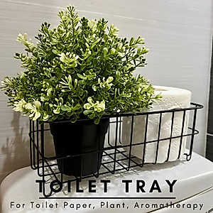 WAIMIU Metal Wire Storage Basket Bin 3 Set, Toilet Paper Holder, Coffee Pod Cups Mail Letter Towel Shampoo Basket, Toilet Tank Tray, Industrial Decor Box, for Countertop Cabinet Laundry Kitchen- Black