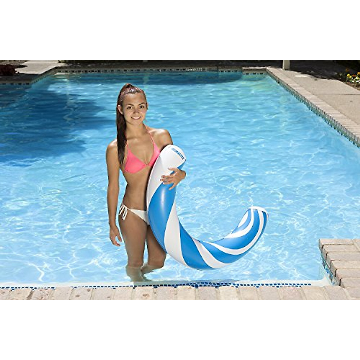Poolmaster Inflatable Curved Swimming Pool Noodle Pool Float 44 Wide x 6 Diameter, deflated