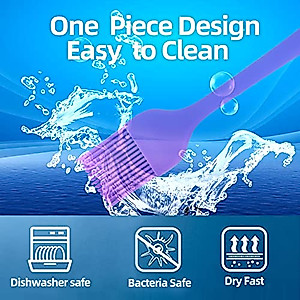 6 PCS CUALORK Silicone Basting Brush, Upgrade Pastry Brush,Heat Resistant Silicone Brushes, Premium Cooking Brush for Sauce Marinade Meat Glazing, Oil Brush for BBQ Kitchen Cooking Baking and Grilling