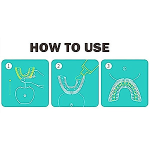 V-White U-Shaped Replacement Head for Ultrasonic Toothbrush — Food Grade Silicone Head with Bristles to Clean Between Teeth — Mouthpiece for Oral Hygiene and Preventive Care — Adult (1-Pack)