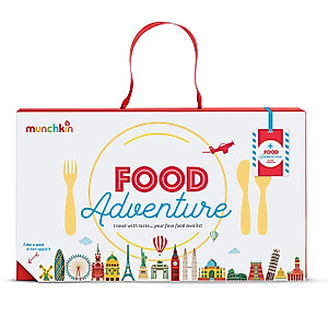 Munchkin® Food Adventure Splash™ Toddler Dining Set, Includes Plate and Stainless Steel Utensils, Purple, Gift Set