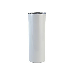 JKGTKC 25pack 20oz sublimation straight tumbler bluk double wall stainless steel vacuum cup with metal straw and silding lid for wholesale banks for DIY gift （white）