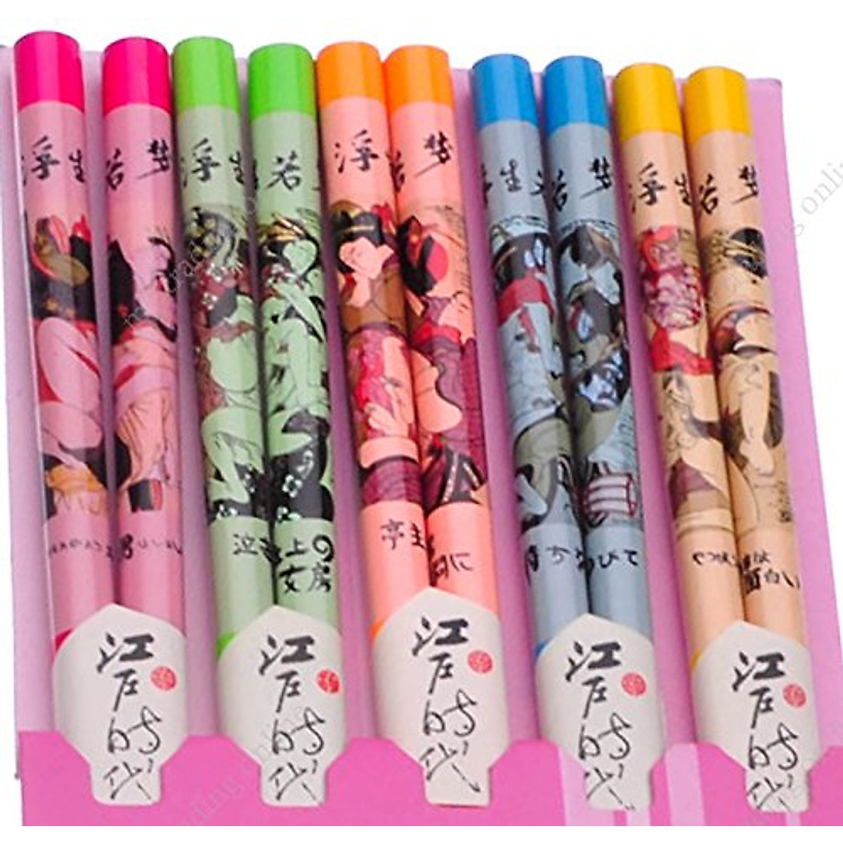 M.V. Trading 900313 Japanese Adult Rated Chopsticks Gift Set (Not for Under 18 of Ages), Set of 5 Pairs, Mutli Colors