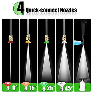 YANICHA Electric Power Washers - 3500 PSI 2.6 GPM Pressure Washer Electric Powered Car Washer with 4 Nozzles Foam Cannon, Clean Cars, Garden, Patio