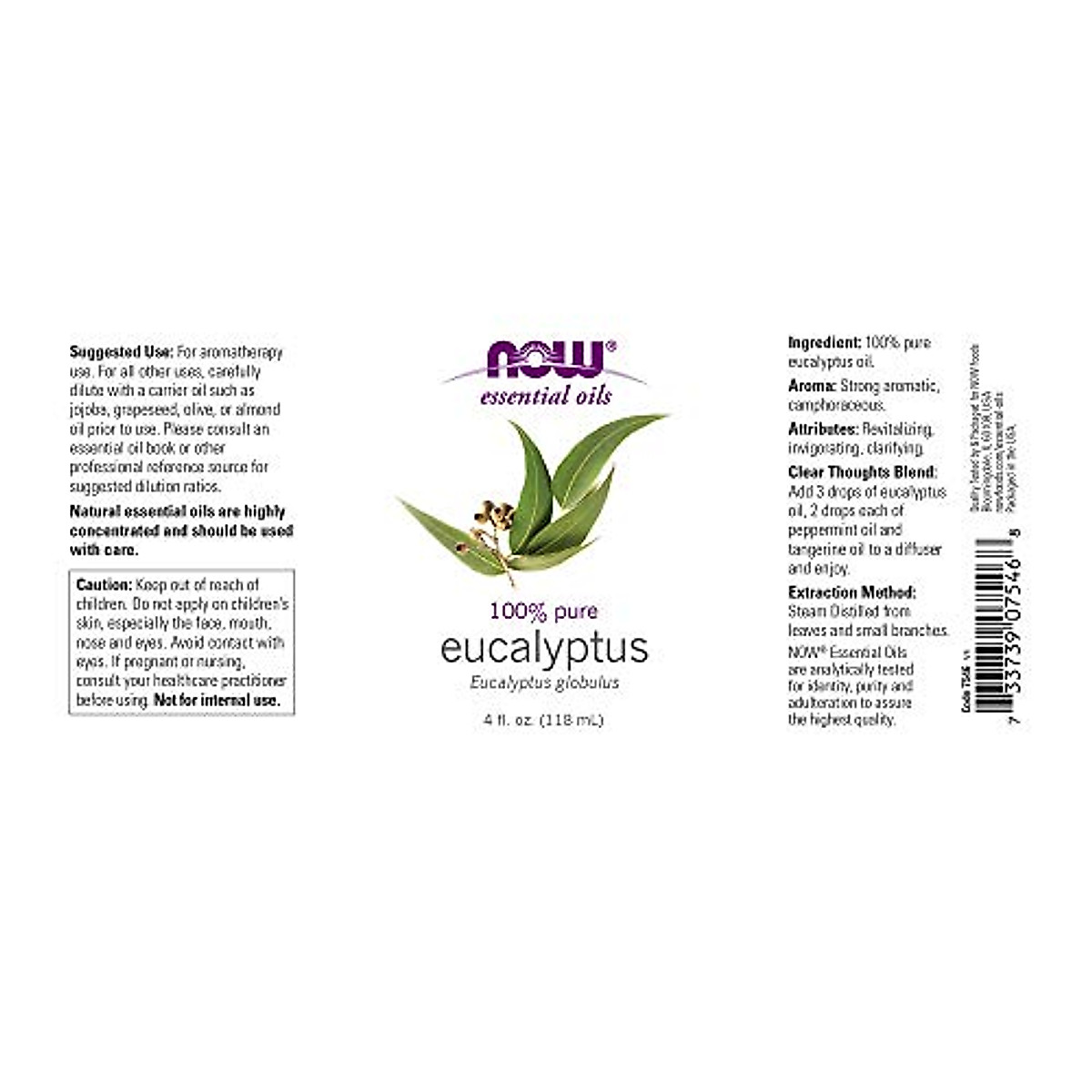 NOW Foods Eucalyptus Globulus Oil, 4 Fluid Ounce