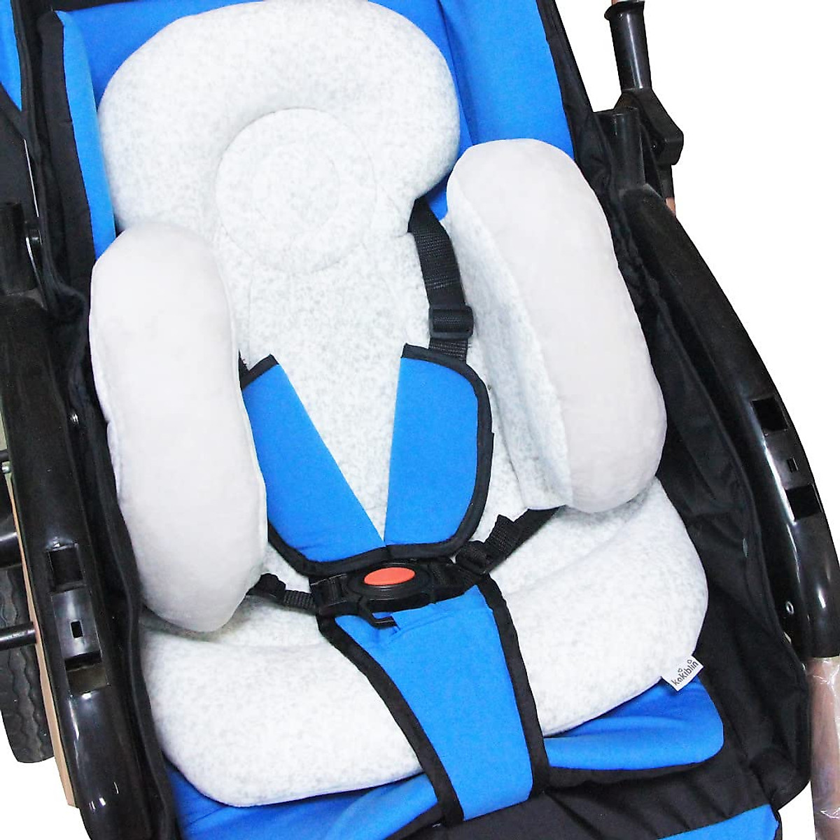 RUIXIA Soft Thick Toddlers Carseat Insert Head and Body Support Pillow Car Seat Cushion Pad Liner Breathable for Newborn Infants 0-12 Month, BABMAT19, Grey, One Size