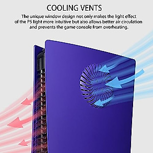 Faceplate for PS5 with Cooling Vents and Dust Filter DOBEWINGDELOU Face Plate Console Cover Replacement Side Plate Shell for PS5 Disc Edition Dustproof Accessories ABS Case Purple
