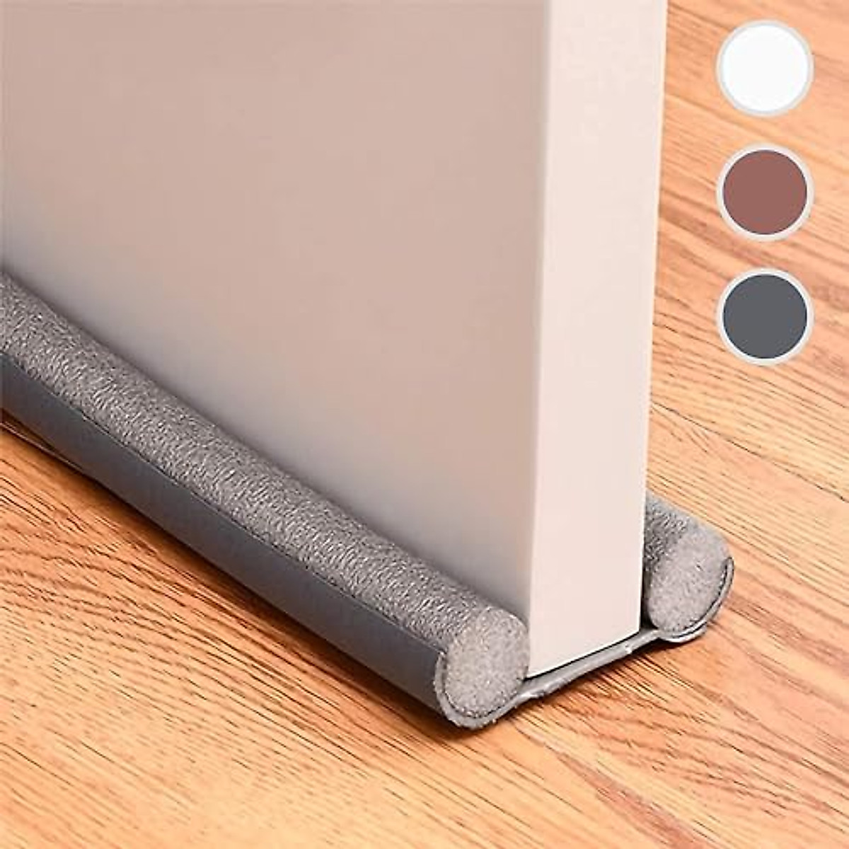 SYIPO Door Draft Stopper Adjustable 37", Twin Door Draft Blocker Cuttable & Washable, Draft Door Stopper Energy Saving Door Weather Stripping Reduce Noise Window Breeze Blocker Door Sweeps, White
