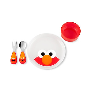 Skip Hop x Sesame Street Toddler Feeding 4-Piece Mealtime Set, Elmo
