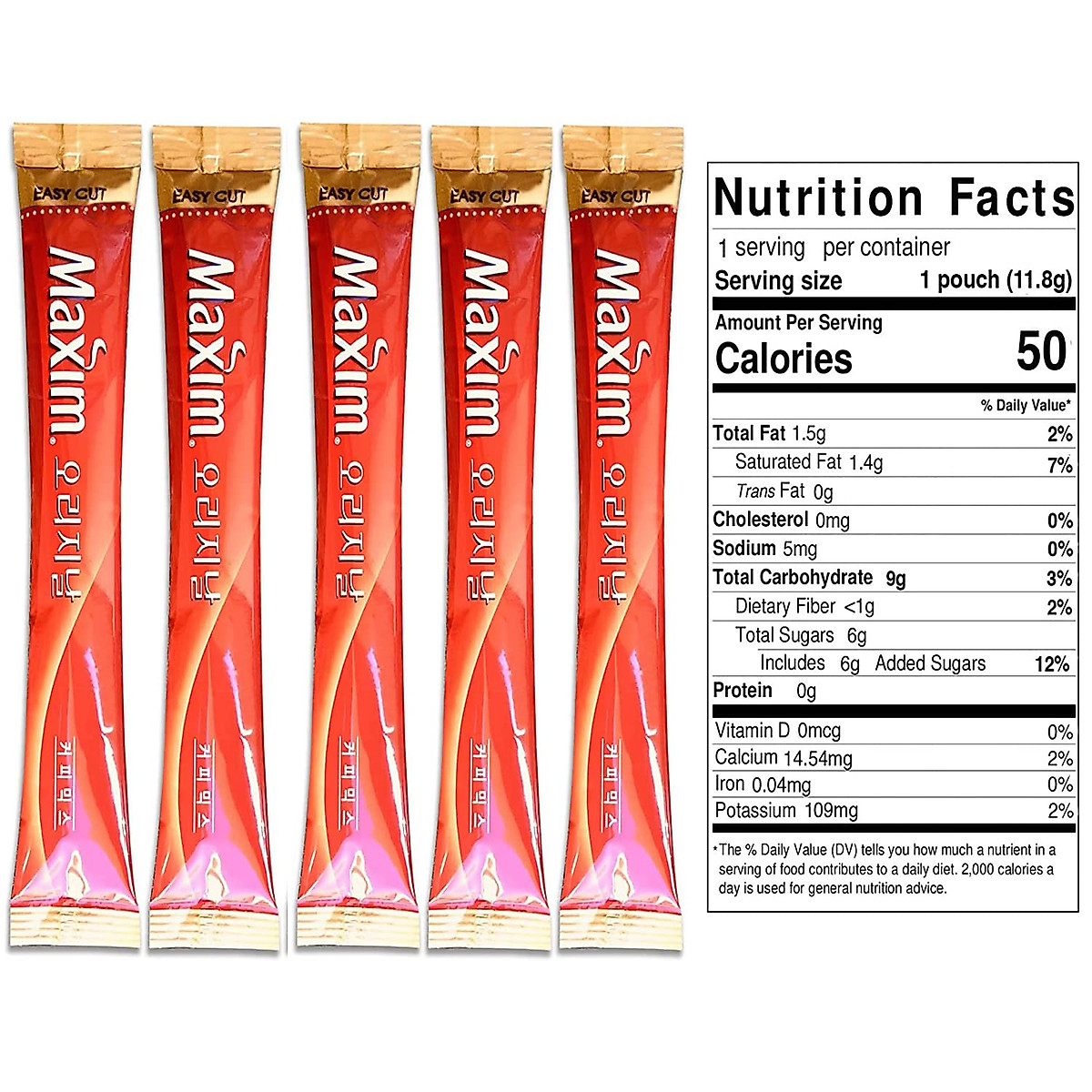 Instant Coffee Mix Packets Single Serve - Korean Variety Coffee Sampler 30 Sticks of 6 Different Flavors, Maxim Mocha, White Mocha, Original Maxim French Café (Variety 30 Pack)