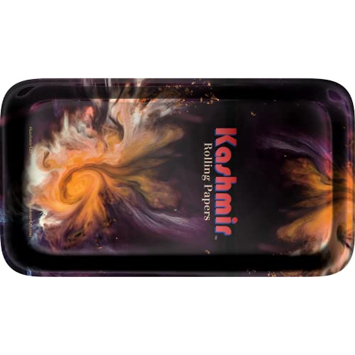 Multipurpose Metal Tray with Smooth Rounded Edges | Elegant and Sleek Design | Perfect for Travel, Storage, and Serving | 10.5" x 6.25" x 0.87" | Multicolor (Design|6)