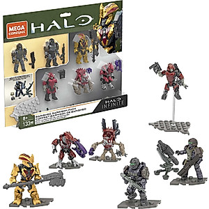 MEGA Halo Infinite Toy Building Sets, Banished Garrison Pack with 6 Micro Action Figures, Accessories and Buildable Rocket Launcher