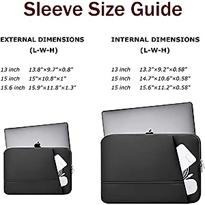Laptop Sleeve, Laptop Case, Laptop Sleeve 15.6 inch, TEDNETGO Durable HP Lenovo Bag Case, Computer Bag Briefcase Carrying Bag Case 15 16 inch with Pockets for Dell Asus Gifts for Women Men, Black
