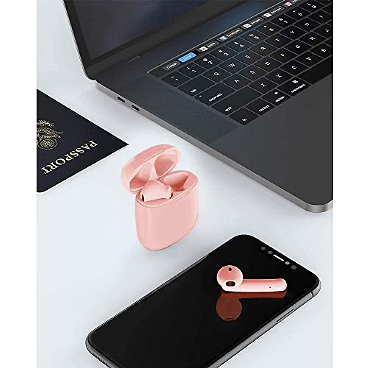 Wireless Bluetooth Earbuds, True Wireless Stereo Headsets in-Ear, 30H Playtime & Wireless Charging Case, Built-in Mic Earphones Premium Sound, Touch Control, IPX5 Waterproof Sport Headphones