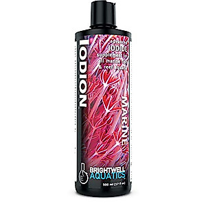 Brightwell Aquatics ABAIOD500 Iodion Liquid Salt Water Conditioners for Aquarium, 17-Ounce, 500-ml