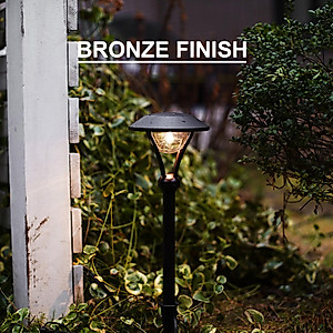 GOODSMANN Low Voltage Path Lights Landscape Lighting 1 Watt LED 60 Lumens Flood Lights with Metal Stake for Garden Yard Patio Area Outdoor Lighting (4 Pack) 9920-2104-04