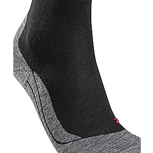 FALKE Men's RU4 Endurance Wool Running Socks, Mid Calf, Medium Cushion, Athletic, Breathable Quick Dry, Merino Wool, Black (Black-Mix 3010), 9-10, 1 Pair