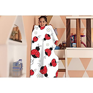 Red Ladybug Cartoon Pattern Blanket Super Soft Throw Warm Lightweight Fuzzy Plush Fleece Blanket for Couch Bed Sofa All Season Personalized Gift to Kids Women 40"x30" for Pets