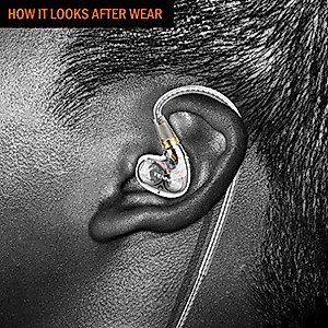 TENNMAK PRO Earphone Accessory Clear Ear Head Unit for MMCX Sport Running Gym Replace in Ear Earphones Earbuds Headphones, Dual Drivers Earphone Ear Head (PRO Ear Head) (Clear)