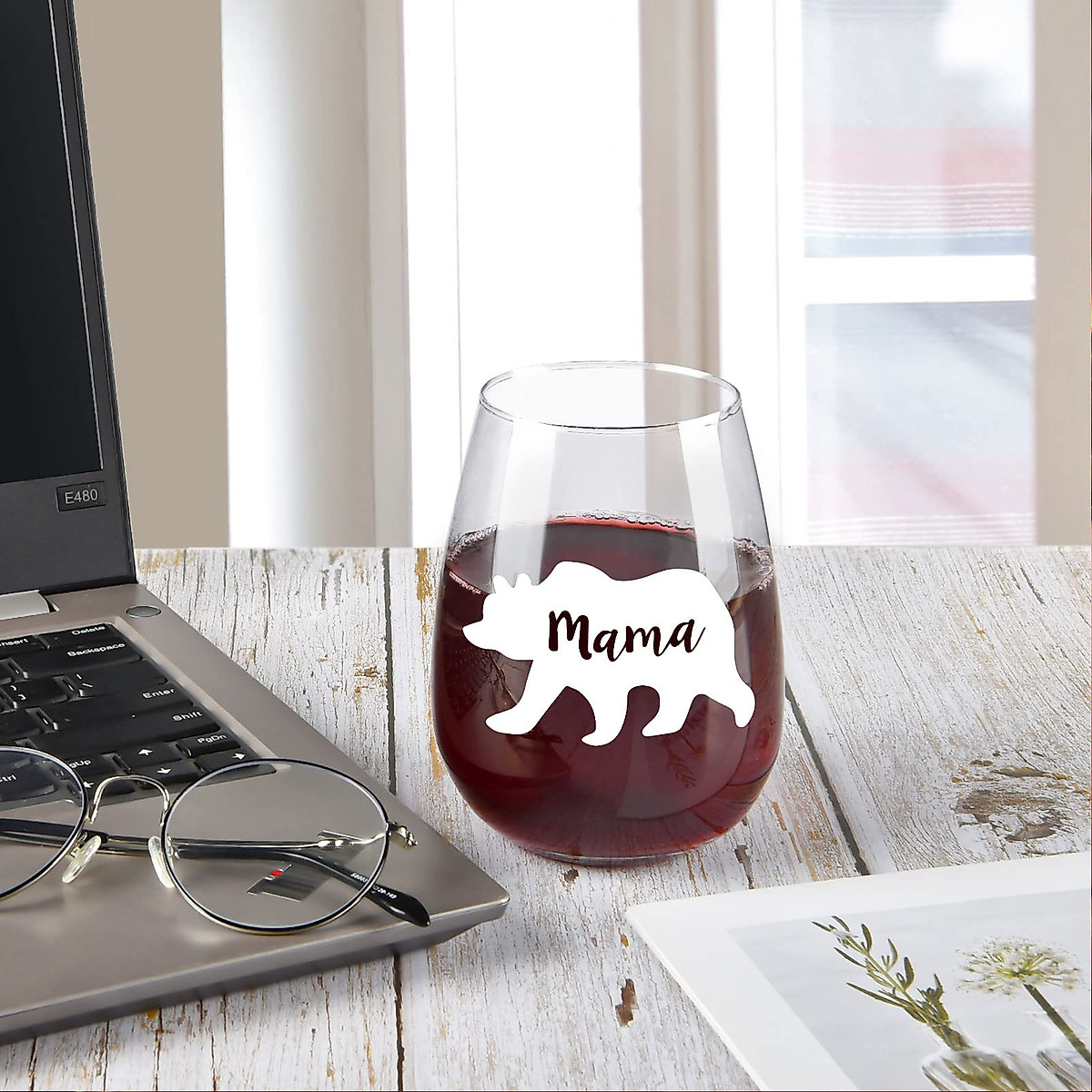 Modwnfy Mama Bear Papa Bear Whiskey ＆ Wine Glass Couples Set, New Parents Gifts, Pregnancy Announcement, New Mom ＆ New Dad Gifts, Gifts for Couples, Valentines Birthday Anniversary Baby Shower